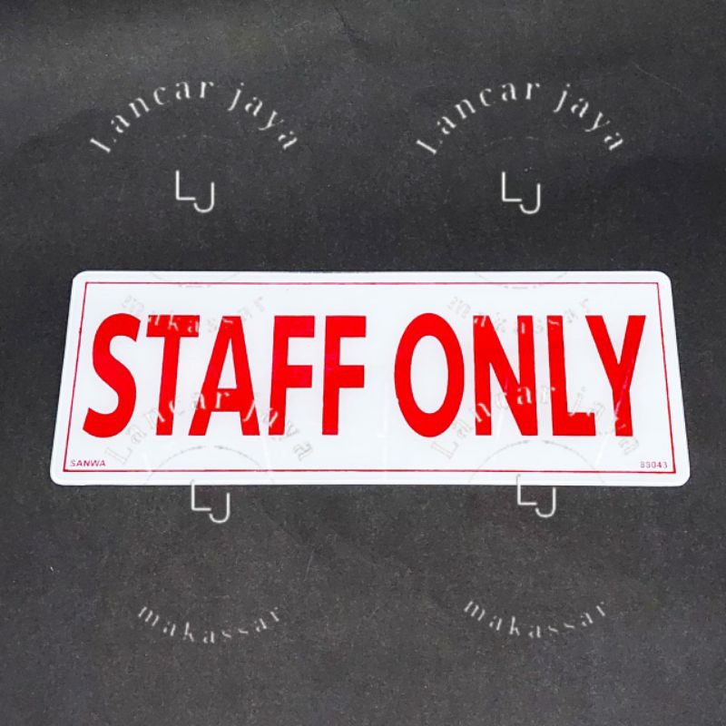 Jual Papan Tanda / Sign Board Acrylic STAFF ONLY 88043 | Shopee Indonesia
