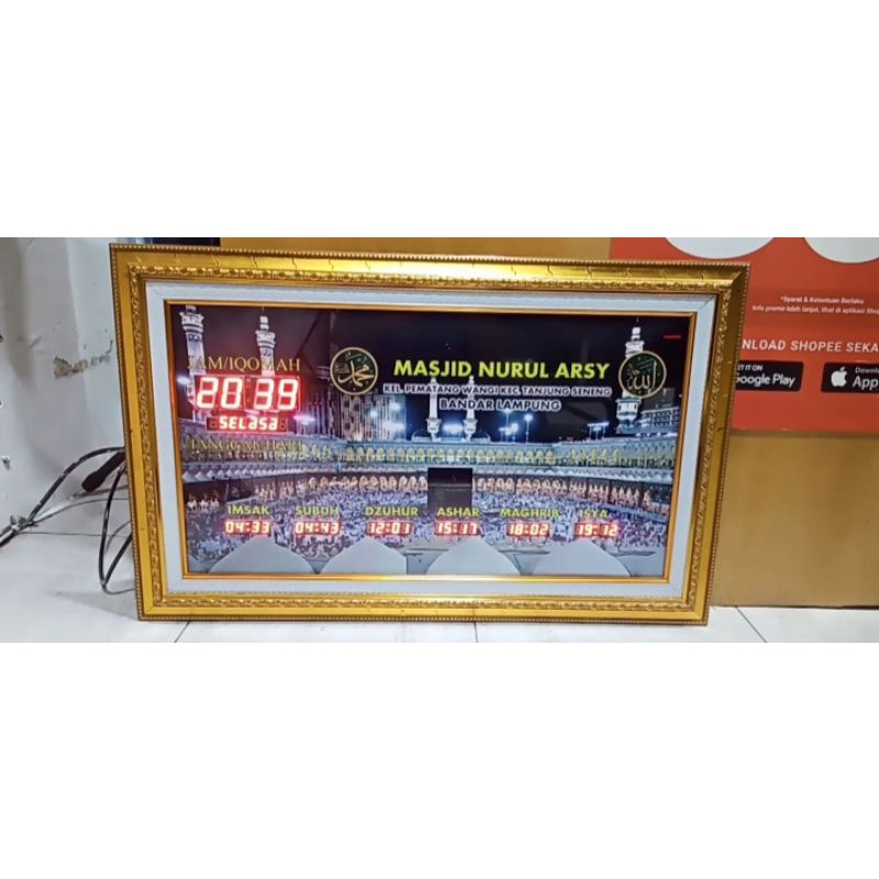 Jual jam digital sholat otomatis 70cm x30 cm | Shopee Indonesia