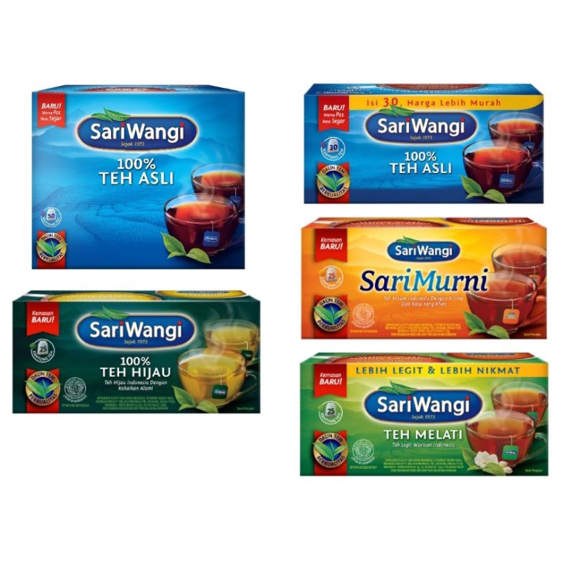 Jual Sariwangi Aneka Teh Hitam Asli Teh hijau murni Celup Melati ...