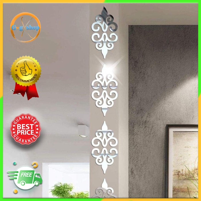 Jual Stiker Cermin Dekorasi Dinding Rumah Motif Modern Akrilik Isi 10 ...