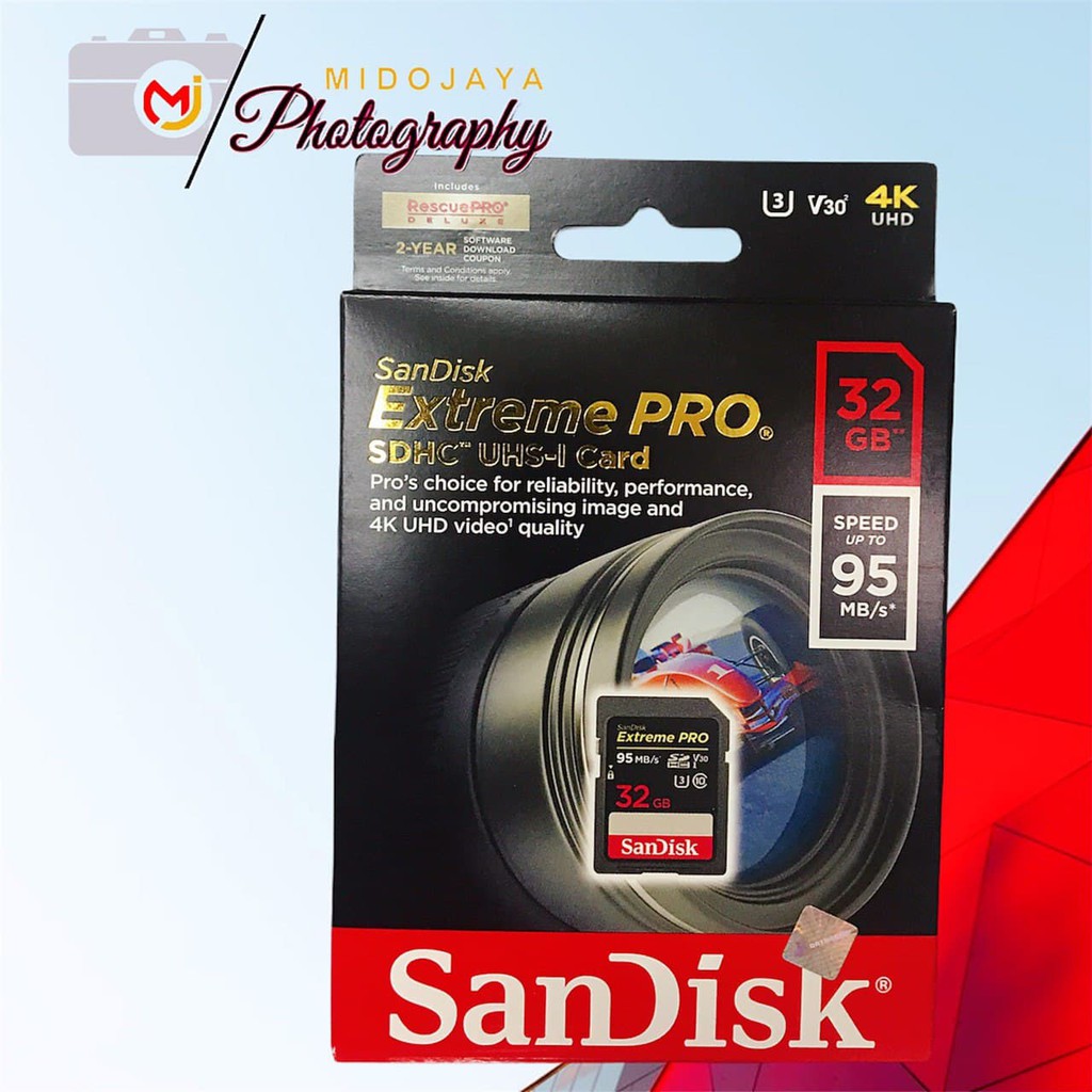 Jual Memory SanDisk Extreme Pro SDHC Card 32GB UHS-I U3 Class 10 4K (95MB/s) | Shopee Indonesia