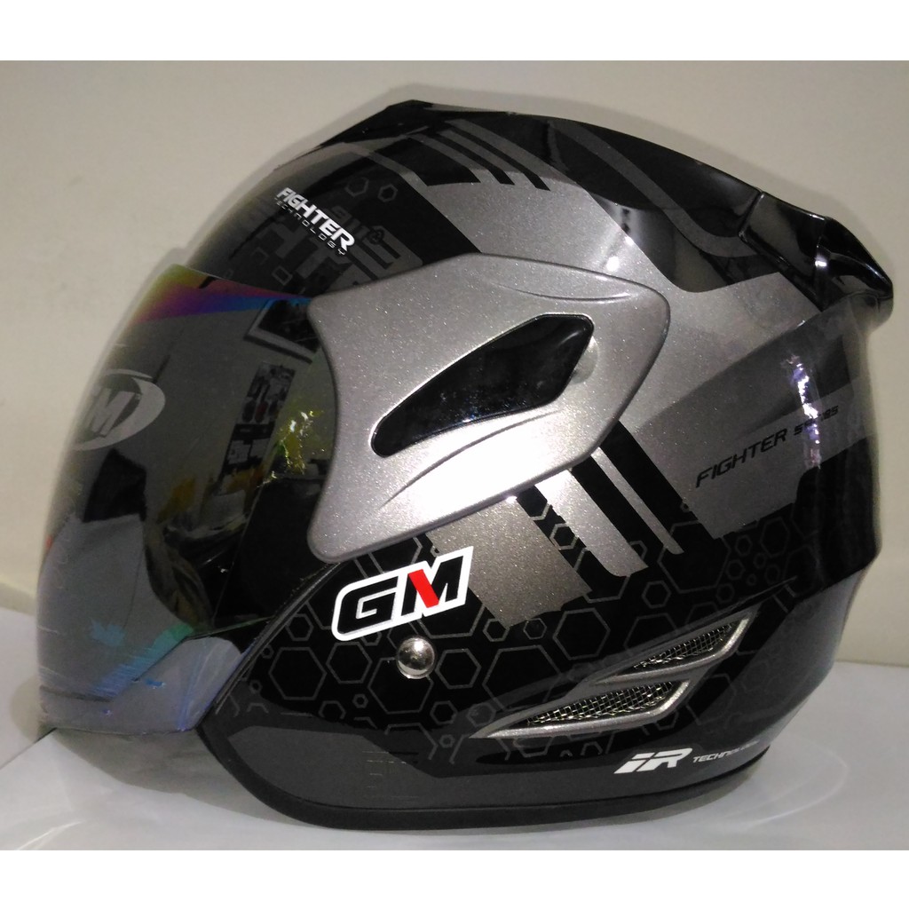 Jual HELM GM FIGHTER 911 DARK GREY / SILVER Indonesia|Shopee Indonesia