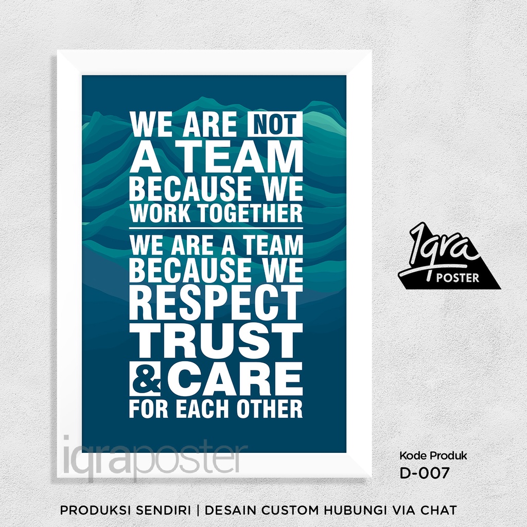 Jual We Are Not A Team - Pajangan Hiasan Dinding Poster Motivasi Ruang ...