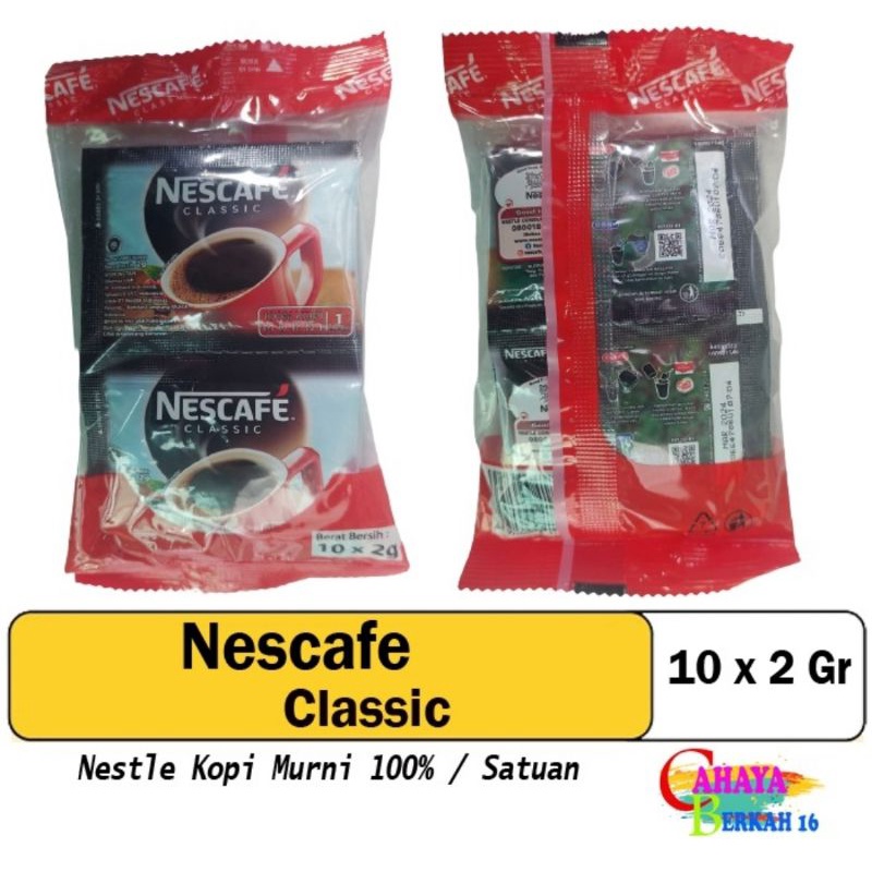 Jual Nescafe classic 2gr kopi bubuk nescafe 10x2gr Bag nestle kopi ...