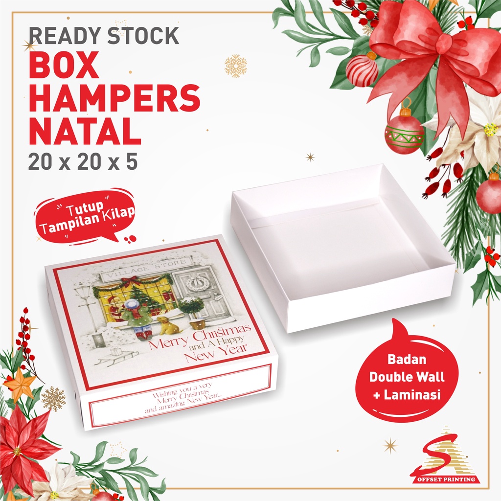 Jual 20x20x5 Box Natal/Christmas Box/Christmas hampers/Dus Natal ...