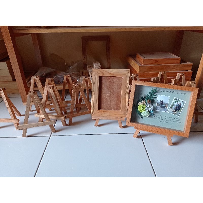 Jual tripot kayu mini/stand akrilik/easel kayu mini | Shopee Indonesia