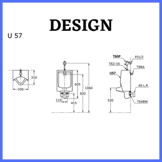 Jual URINAL TOTO U57M U57 / URINAL TOTO U57M PLUS T60P SET LENGKAP ...