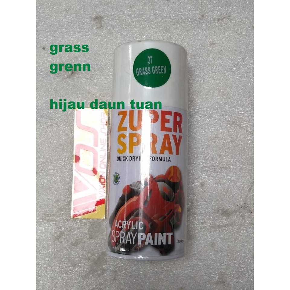 Jual CAT KALENG SEMPROT PYLOK MERK ZUPER SPRAY BESAR 300CC GRASS GREEN ...