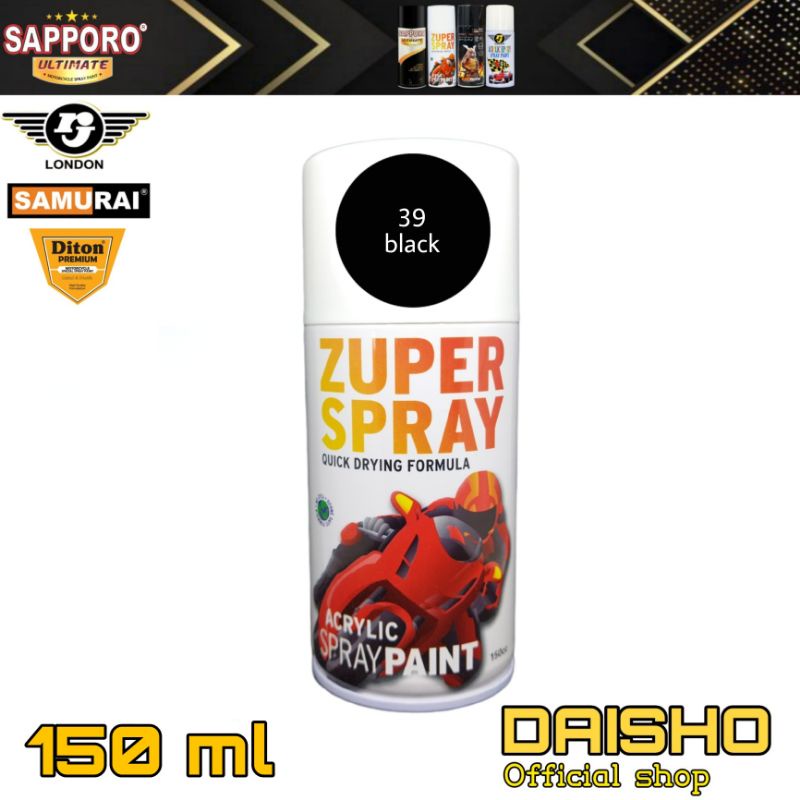 Jual Pilok pilox 150cc black hitam gloss glossy mengkilap zuper spray cat semprot spray paint ...