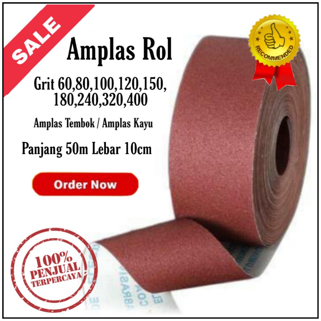 Jual Amplas roll no 120 Penghalus Kayu Besi Harga Per Roll | Shopee ...