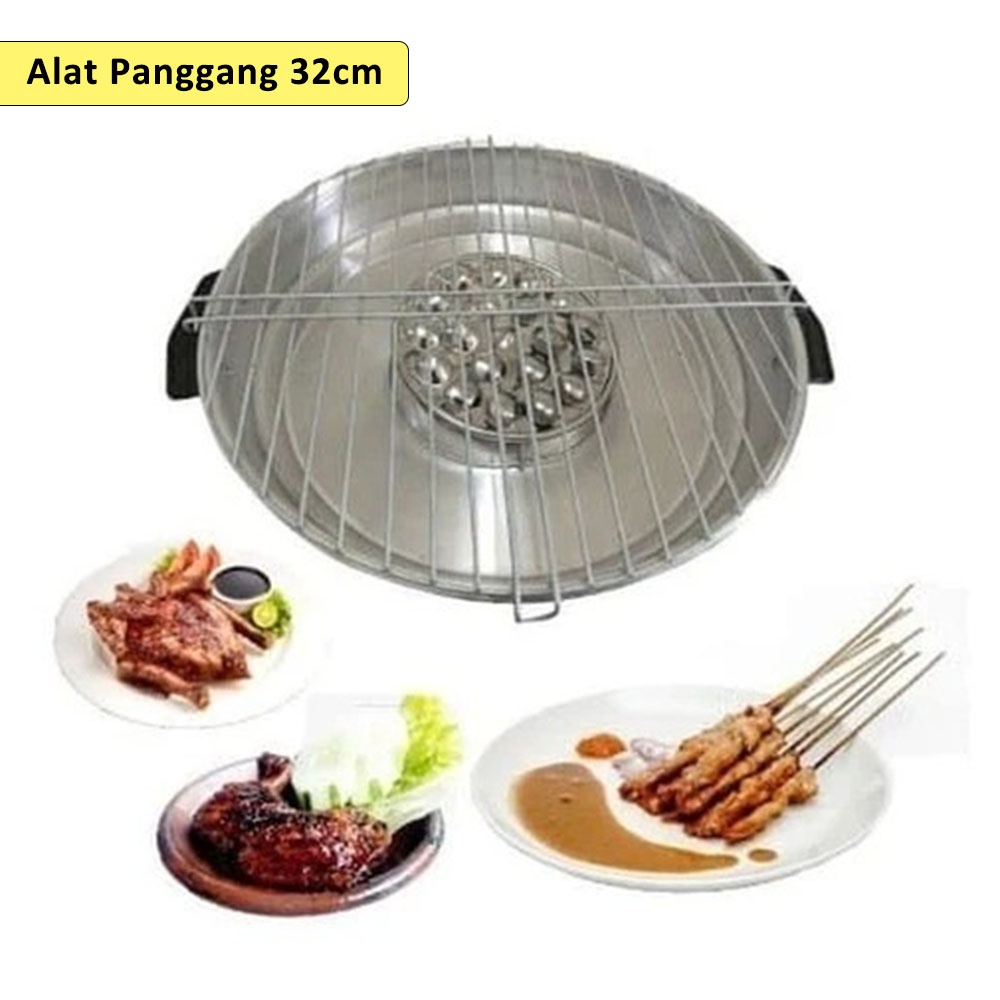 Jual Alat Panggang Grill 32cm Roaster Pemanggang Sate / Daging / Sosis ...