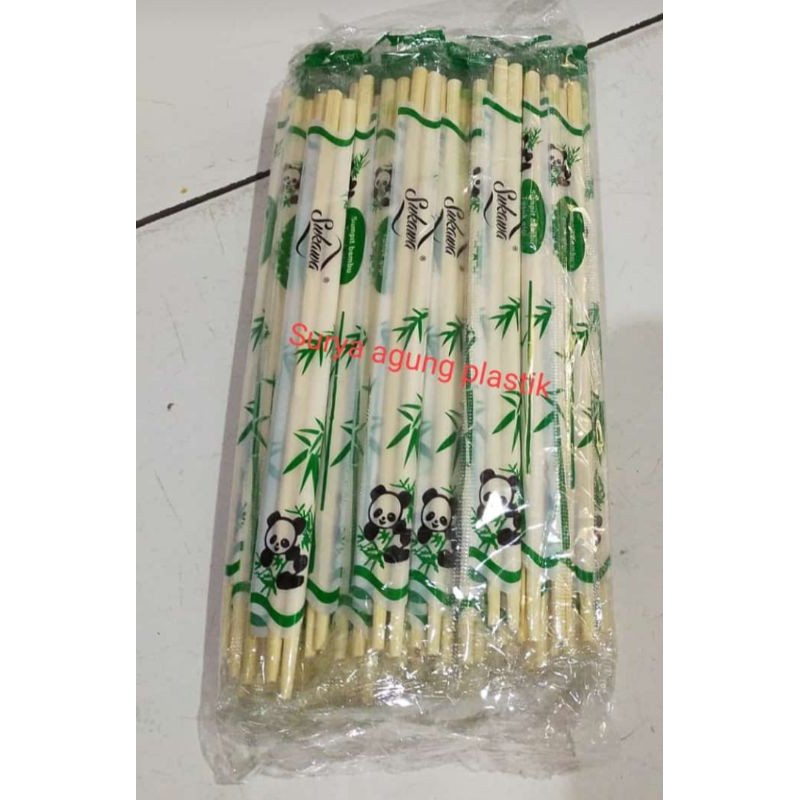 Jual Sumpit panda sukawa import Isi 50 pasang + tusuk gigi / Sumpit ...