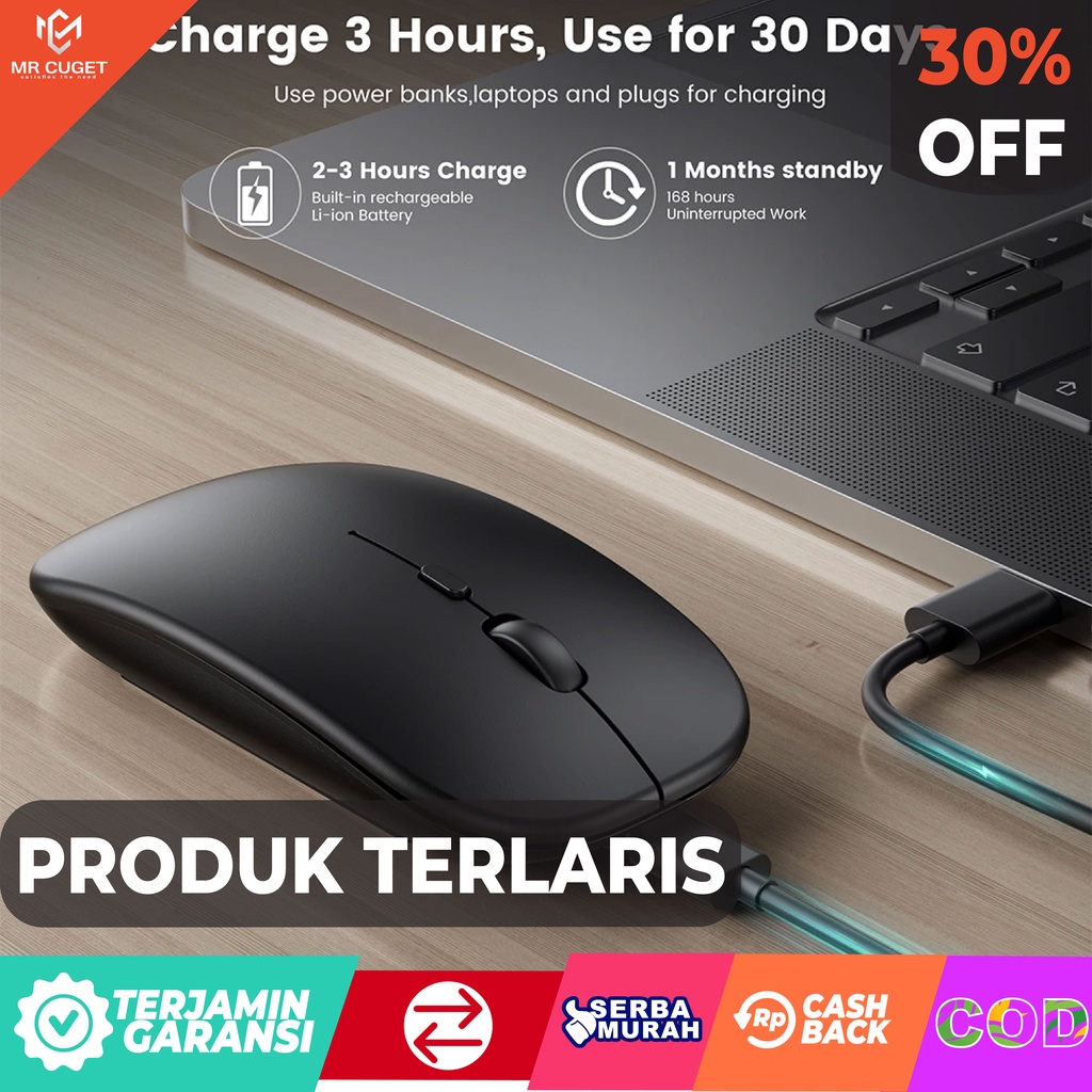 Jual Mouse Koneksi Bluetooth smartphone tablet android komputer 1600DPI ...
