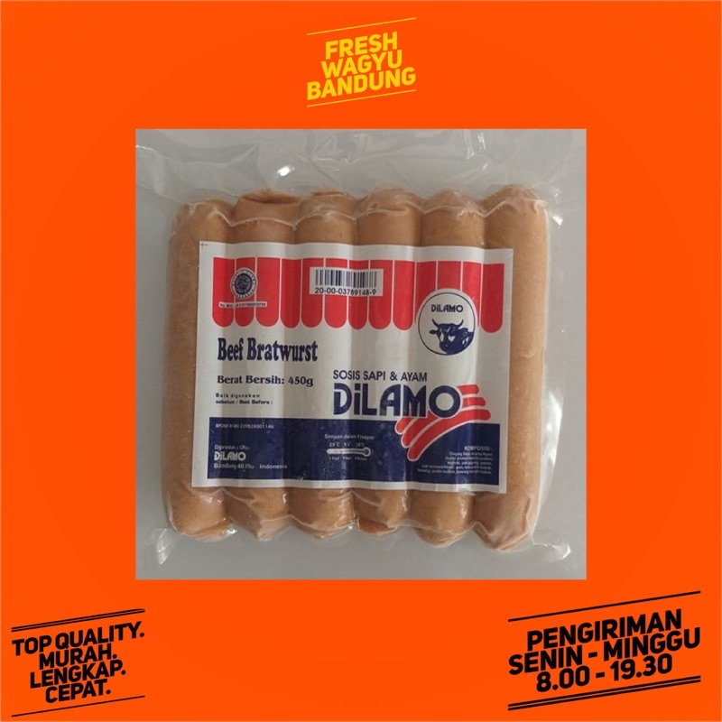 Jual DILAMO BEEF BRATWURST ORIGINAL SOSIS SAPI HALAL PREMIUM 450g ...