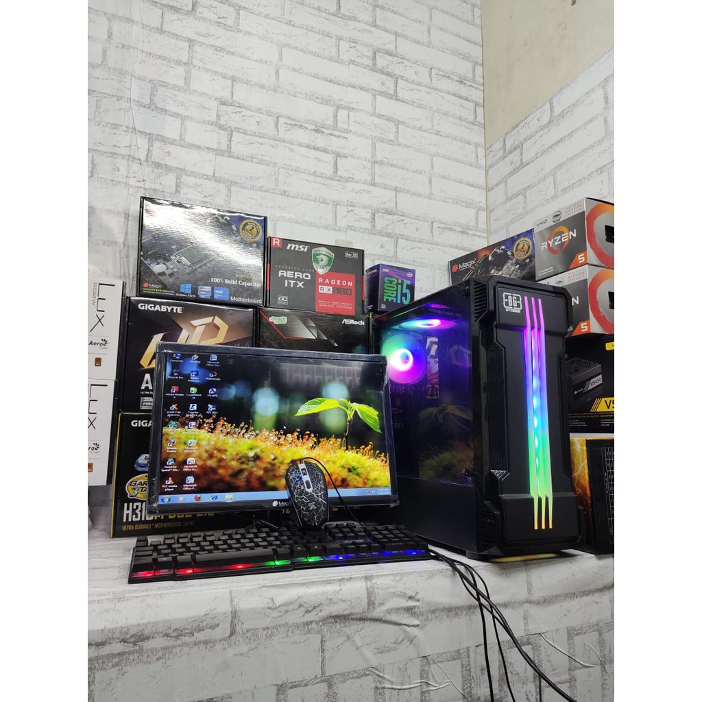 Jual Pc Gaming Rakitan i7 2600 Vga RX 550 Ram 8Gb Hdd 1Tb Led 19" Fullset | Shopee Indonesia