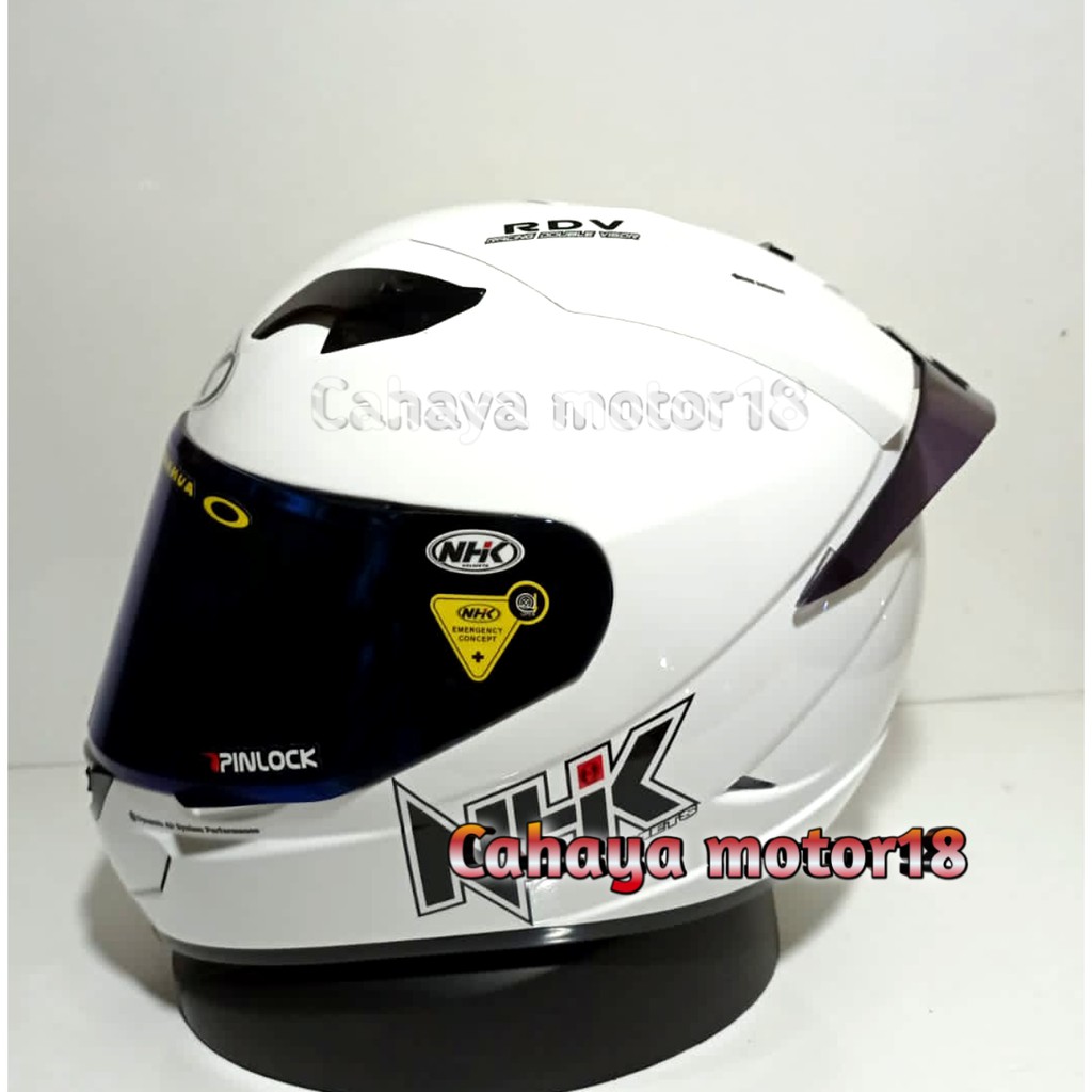 Jual PAKET GANTENG HELM NHK GP1000 PUTIH/HELEM FULL FACE | Shopee Indonesia