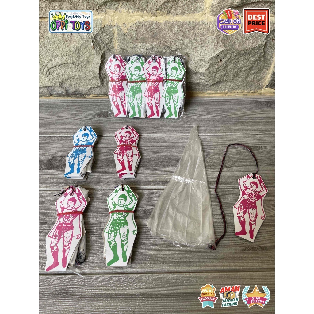 Jual [COD] Mainan Parasut Superman Kecil - Parasut Jadul Terjun Payung ...