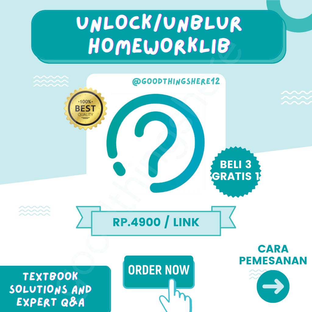 Jual [BELI 3 GRATIS 1] HOMEWORKLIB UNLOCK/UNBLUR | Shopee Indonesia