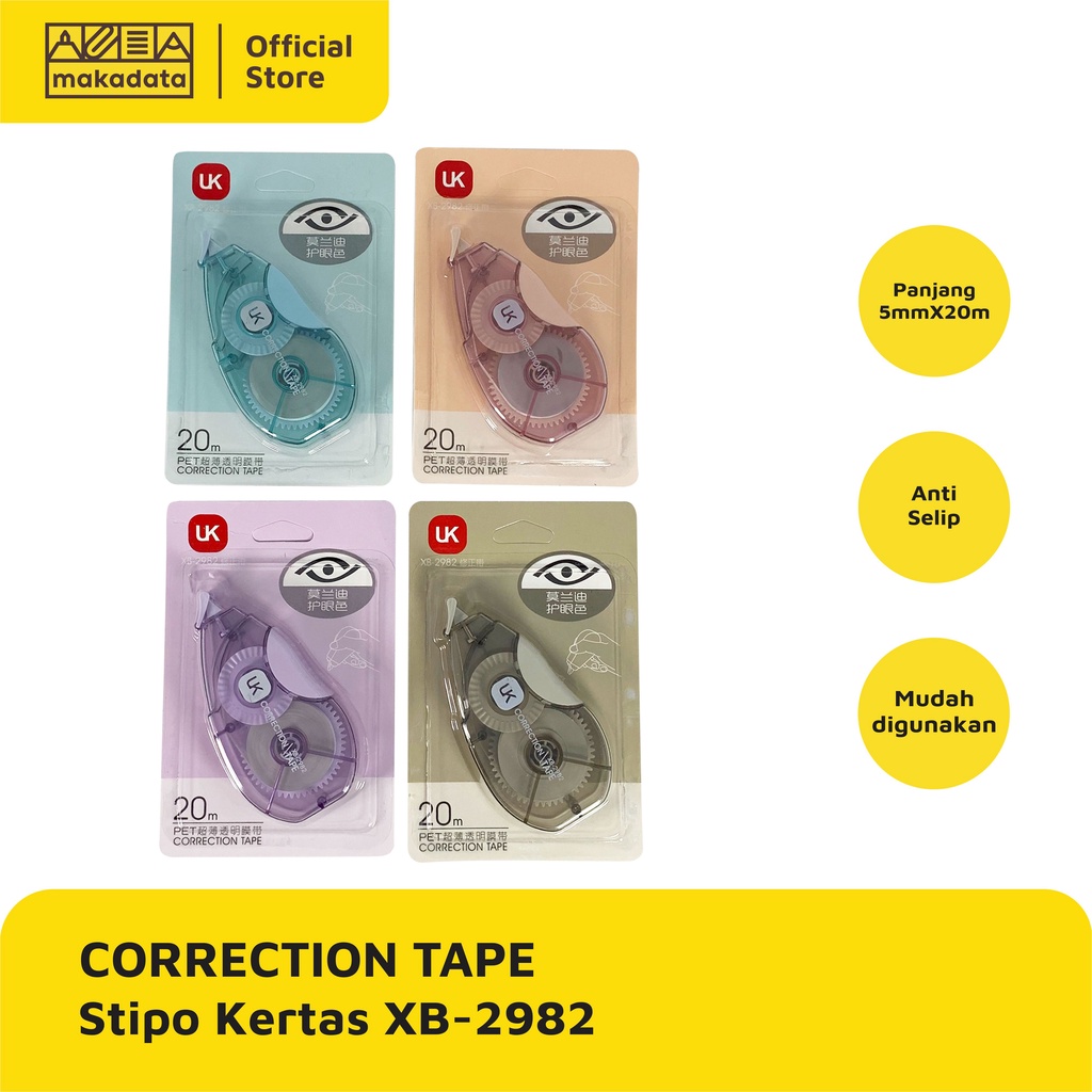 Jual STIPO KERTAS / TIP-EX / CORRECTION TAPE XB-2982 (1 PCS) MURAH ...