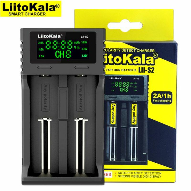 Jual LiitoKala Lii-S2 SMART CHARGER BATTERY BATERAI DUAL 2 SLOT 18650 ...