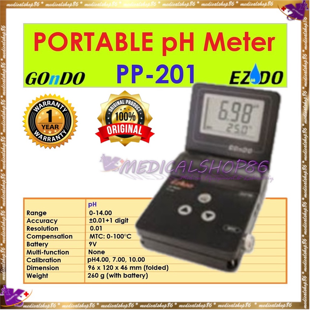 Jual PP-201 Portable pH Meter / pH Tester. EZDO GONDO | Shopee Indonesia