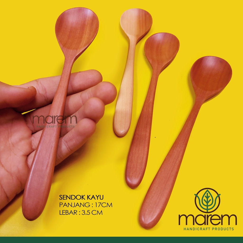Jual SENDOK BULAT KAYU | SENDOK KAYU KOREA | SENDOK KAYU UNI 17 CM ...