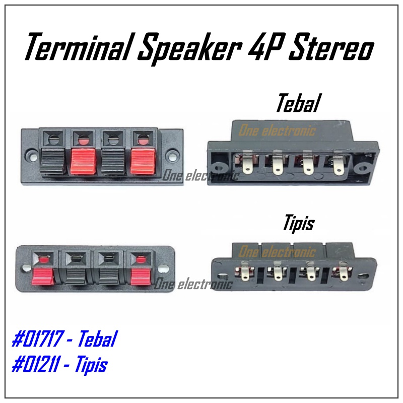 Jual Speaker Terminal 4 Pin Stereo Jepitan kabel Audio Box Power ...