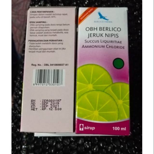 Jual ObH Berlico rasa jeruk nipis perbotol isi 100ml | Shopee Indonesia