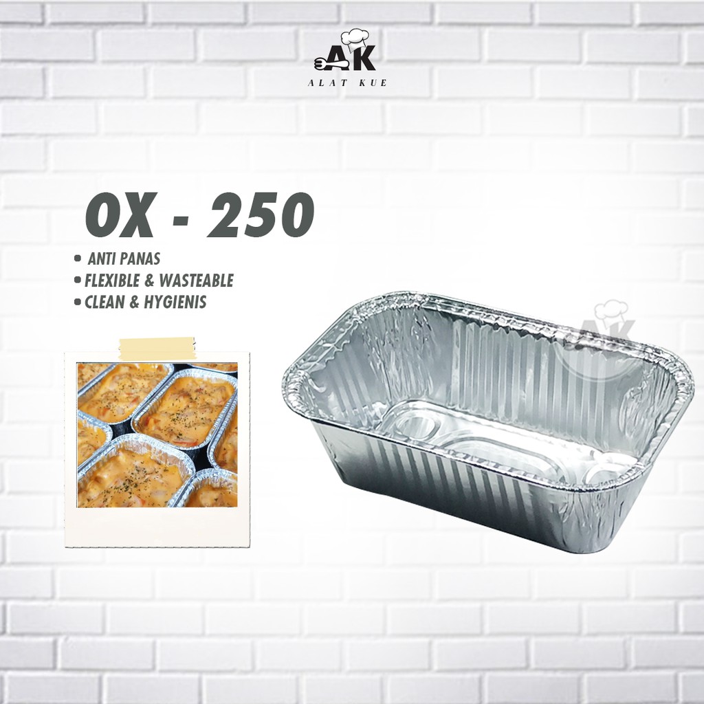 Jual TRAY KUE ALUMUNIUM FOIL TIPE OX 250 ( 1 ROLL ISI 100 PCS ) BENTUK SEGI EMPAT | Shopee Indonesia