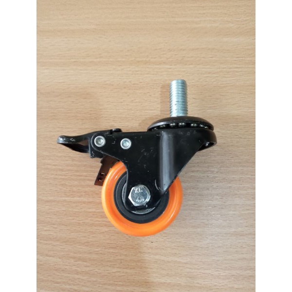 Jual Roda troli 2 inch drat m12 roda pu 2 inch drat 12mm roda furniture ...