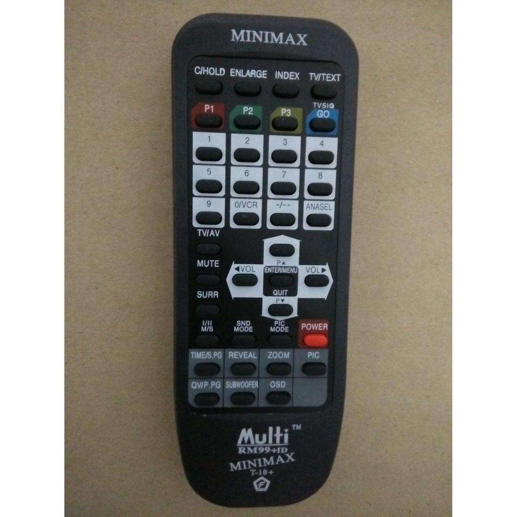 Jual remote Tv multi minimax T-18x langsung pakai untuk tv politron dan ...