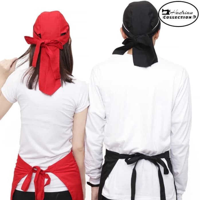 Jual PRIA-KOKI-SERAGAM- TOPI CHEF IKAT - HITAM A, ALL SIZE -SERAGAM ...