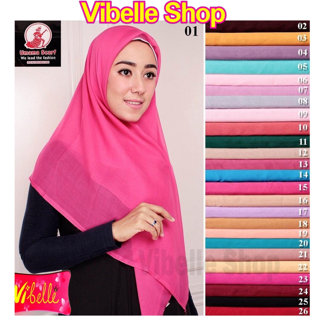 Jual Hijab Jilbab Kerudung Segi empat Paris Red Rose Scarf Polos ...
