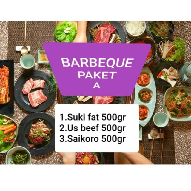 Jual BARBEQUE PAKET A - SAIKORO/ SUKIYAKI FAT/ US BEEF SLICE @1.5Kg ...