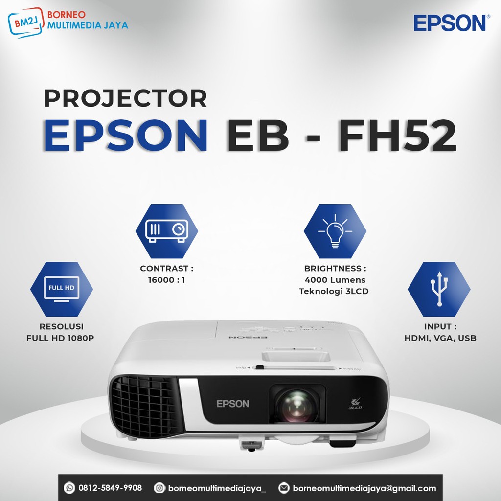 Jual EPSON PROJECTOR EB-FH52 (WIFI FHD 3LCD) | Shopee Indonesia