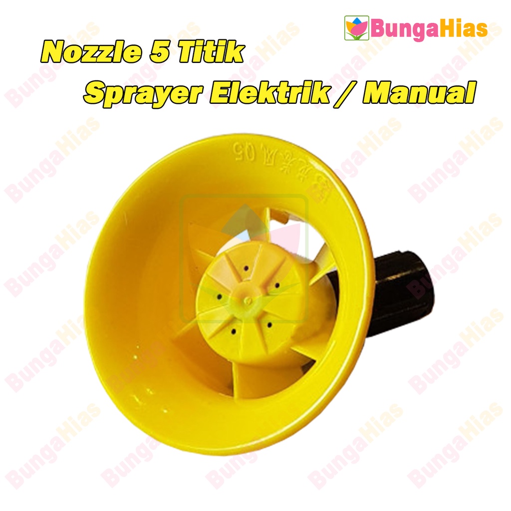 Jual Nozzle 5 Titik Mata Anti Angin Kepala Sprayer Manual Elektrik ...