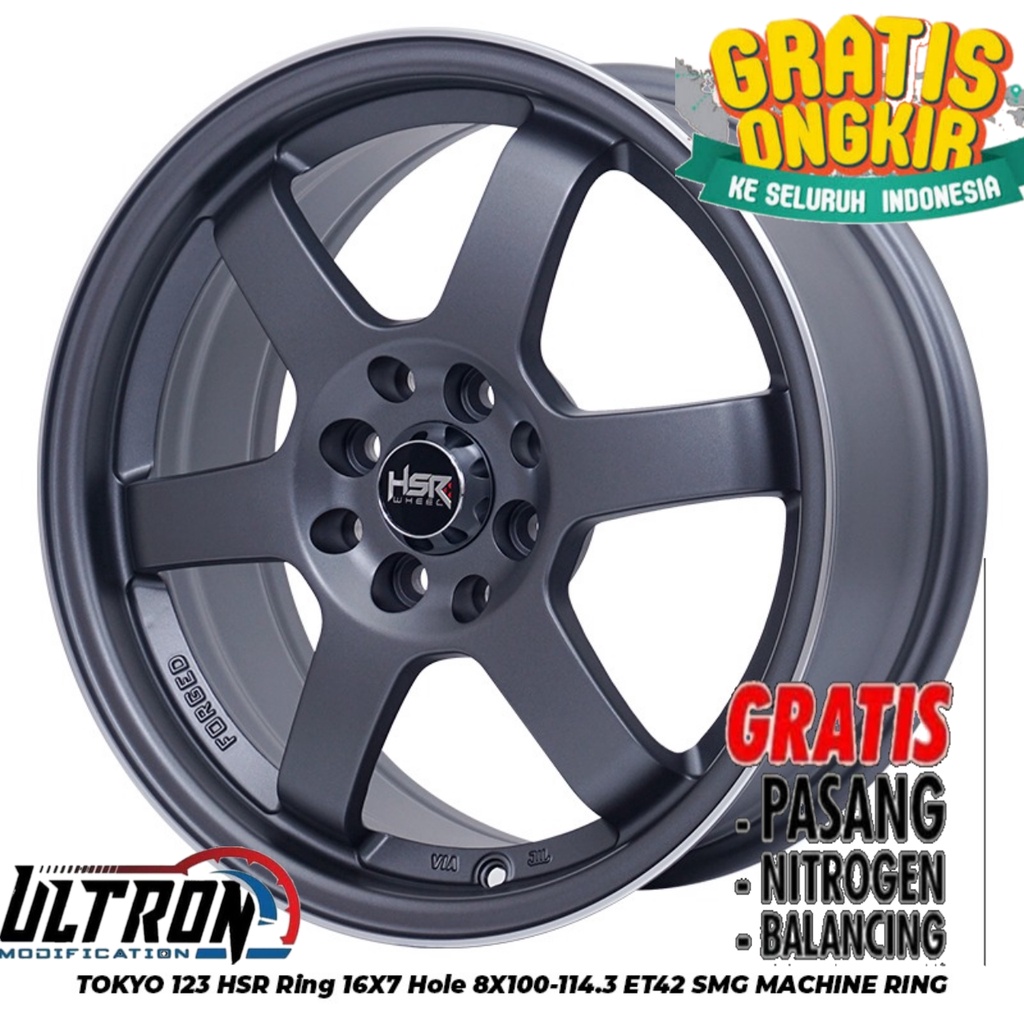 Jual velg mobil murah ring 16 te37 hsr tokyo pcd 8x100-114,3 warna grey velg jazz,avanza.xenia ...