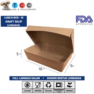 Jual Lunch Box Lembaran UKURAN M (MINIMAL ORDER 50pcs) Selip Kraft ...