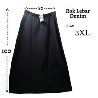 Jual Rok Panjang Lebar Bahan Denim Stretch Three Dee Goal Ukuran ...