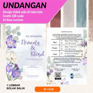 Jual Undangan Costume pernikahan Single Cover bolak balik simple murah ...