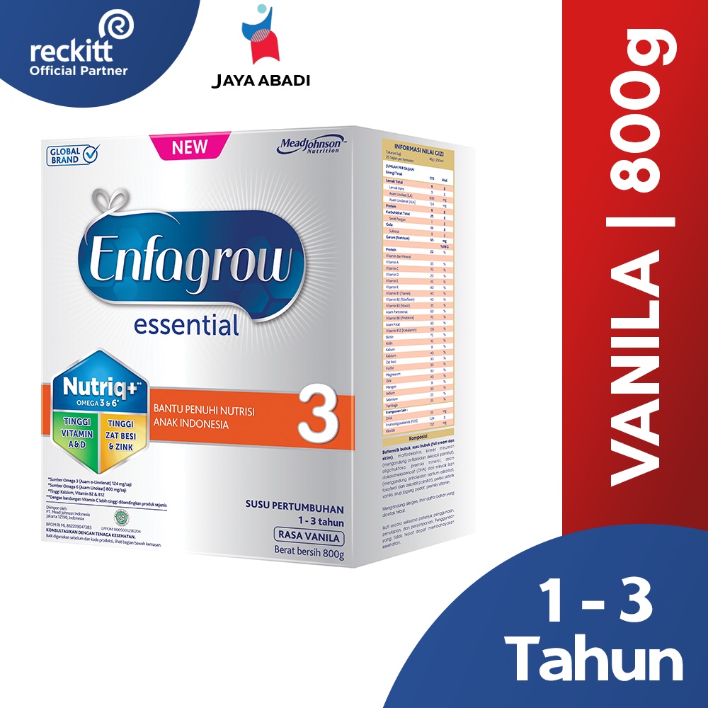 Jual Enfagrow Essential 3 Vanila 800g | Shopee Indonesia