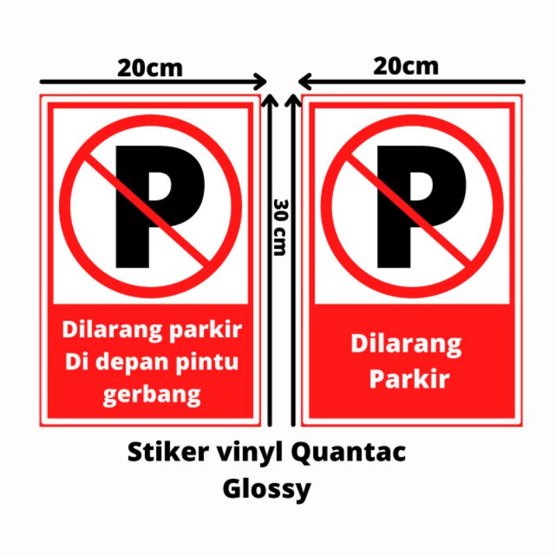 Jual Stiker Larangan Parkir Sticker Sign Parking Stiker Tanda Larangan