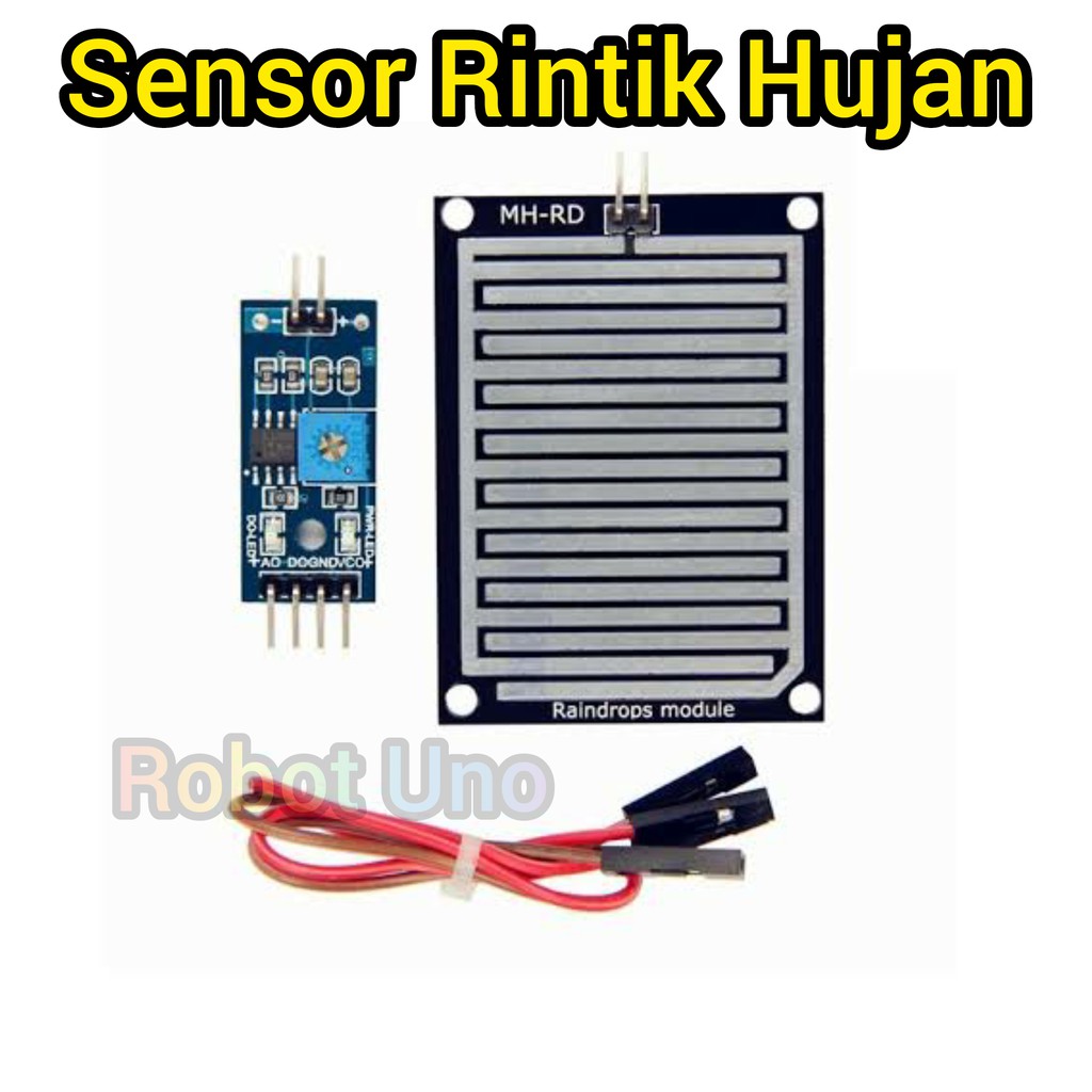 Jual Sensor Rintik Hujan Pendeteksi Tetesan Air Hujan Raindrop Sensor ...