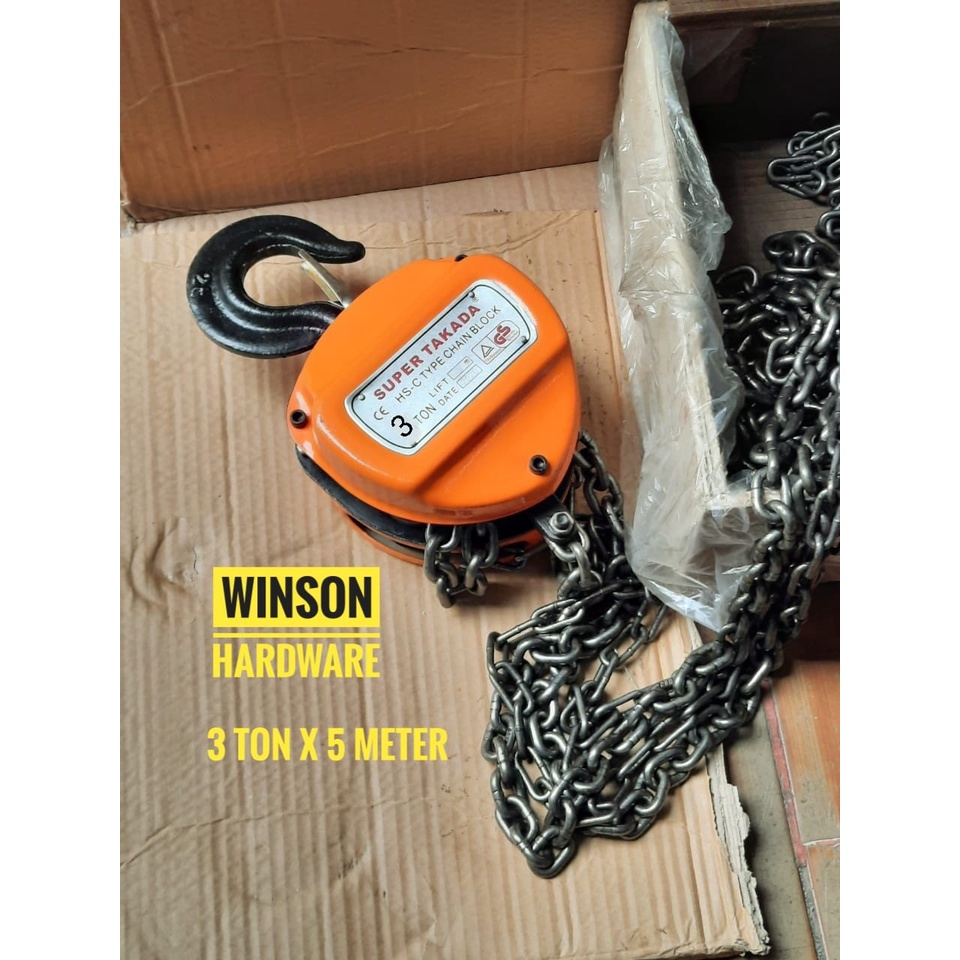 Jual Takel 3 Ton x 5 Meter Super Takada - Chain Block 3T x 5M | Shopee Indonesia