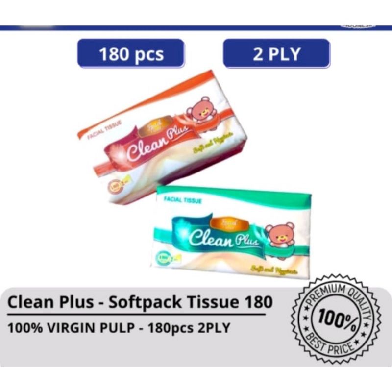 Jual Tissue CLEAN PLUS 180s 2ply / Facial Tissue | Shopee Indonesia