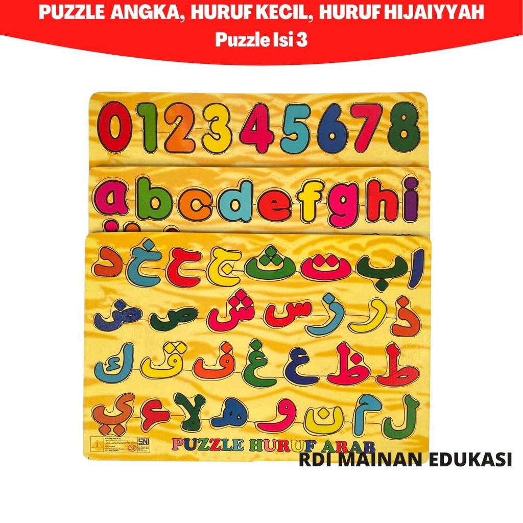 Jual Mainan Edukasi Paket Isi 3 Puzzle Angka Huruf Kecil dan Huruf ...