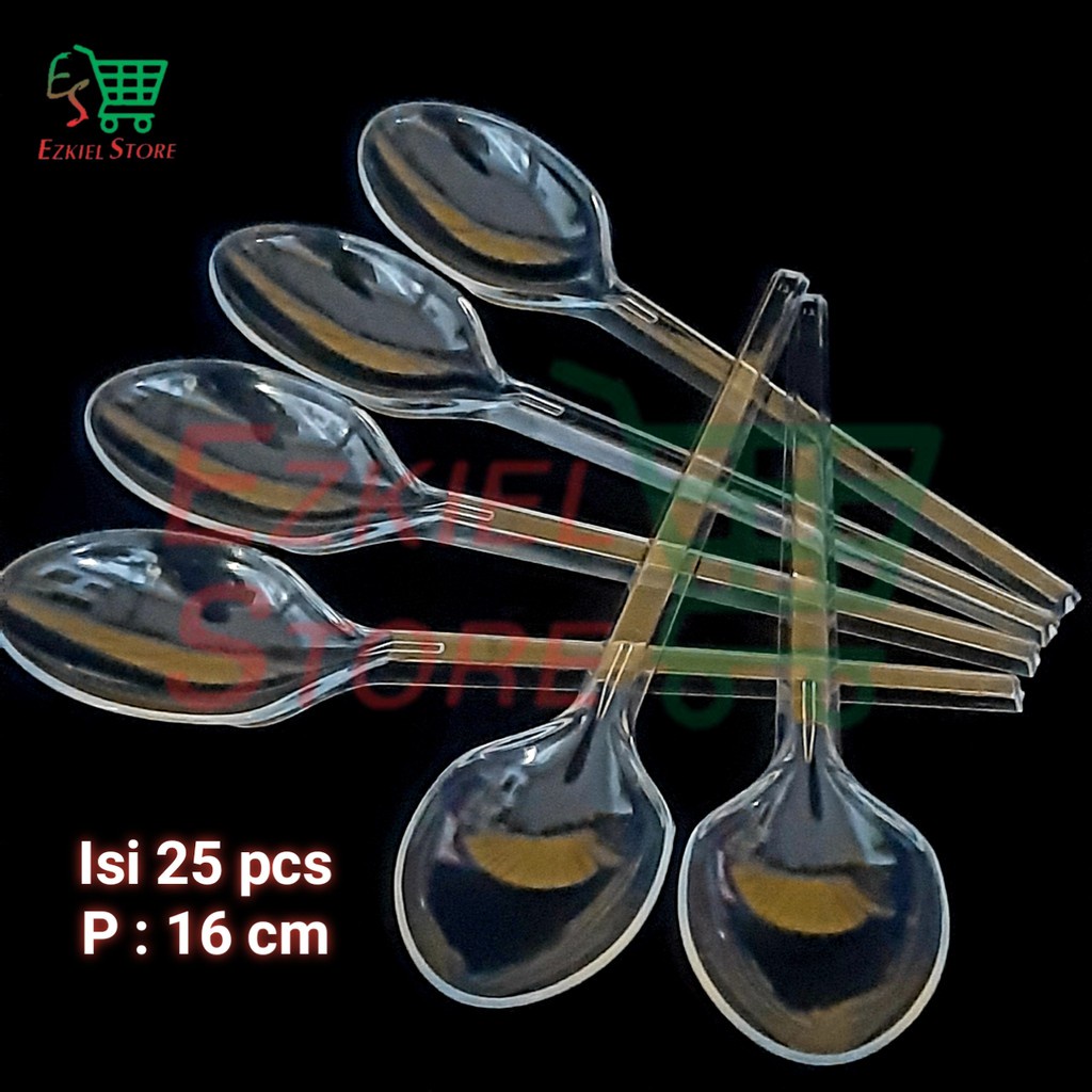 Jual Sendok Makan Plastik Bening Isi 25 pcs | Shopee Indonesia