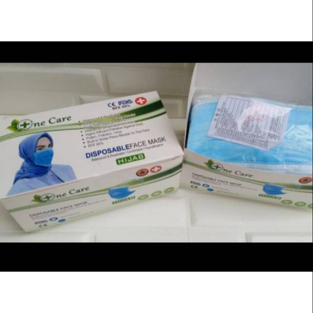 Jual Masker medis 3ply "OneCare" Headloop (Hijab) | Shopee Indonesia