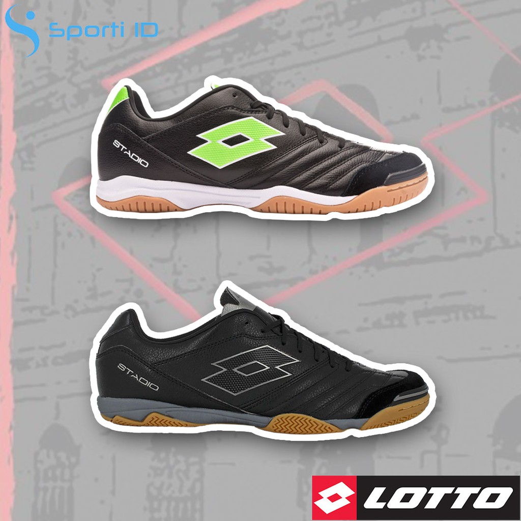 Jual Sepatu Futsal Lotto Stadio 300 ID - All Black & Black Spring Green ...