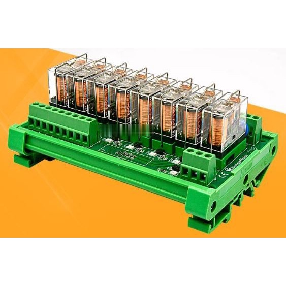 Jual 8 channel Omron PLC control panel relay module G2R-1-E 16A 24V DC ...